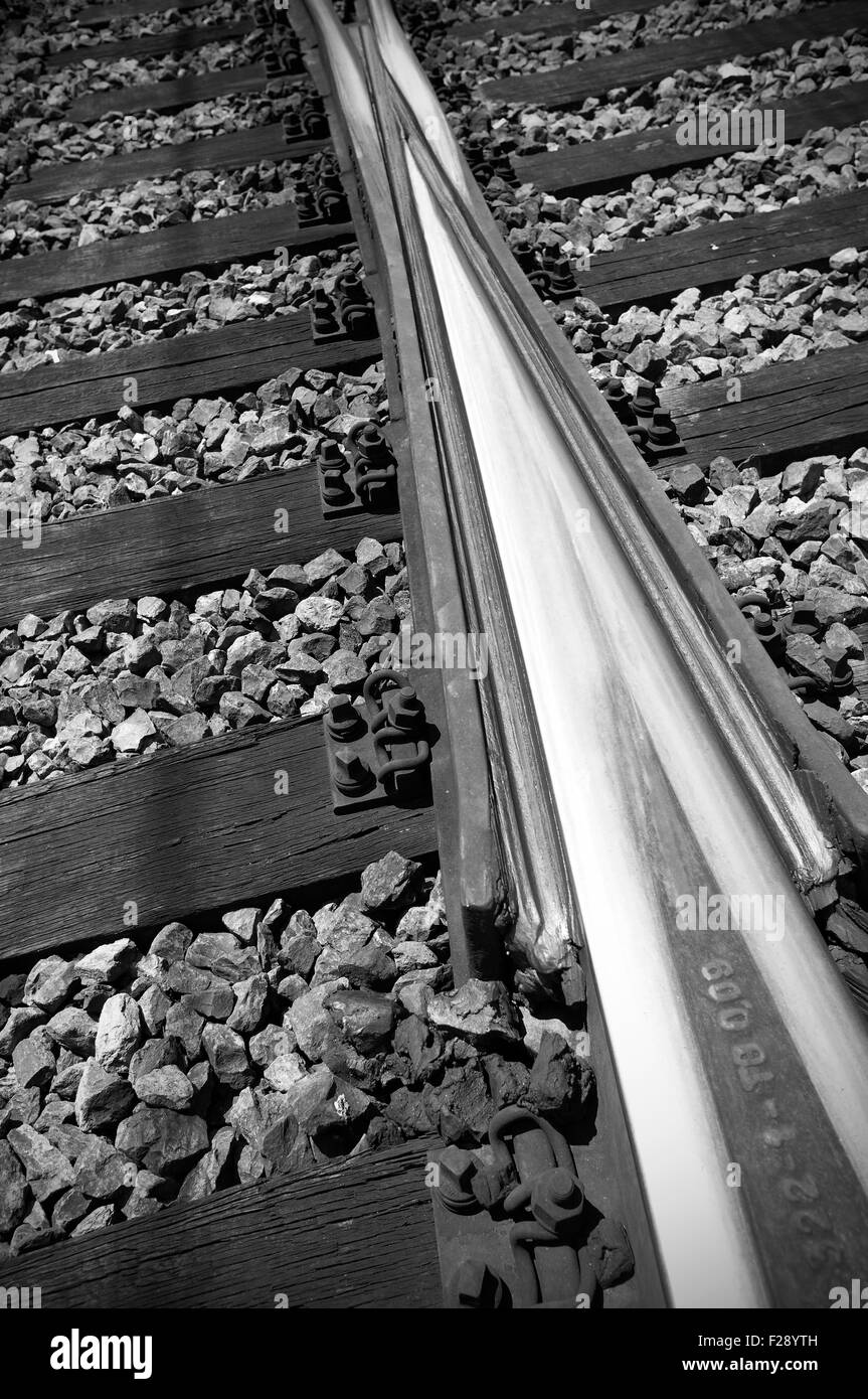Components and assemblay system of old rails black and white vertical ...