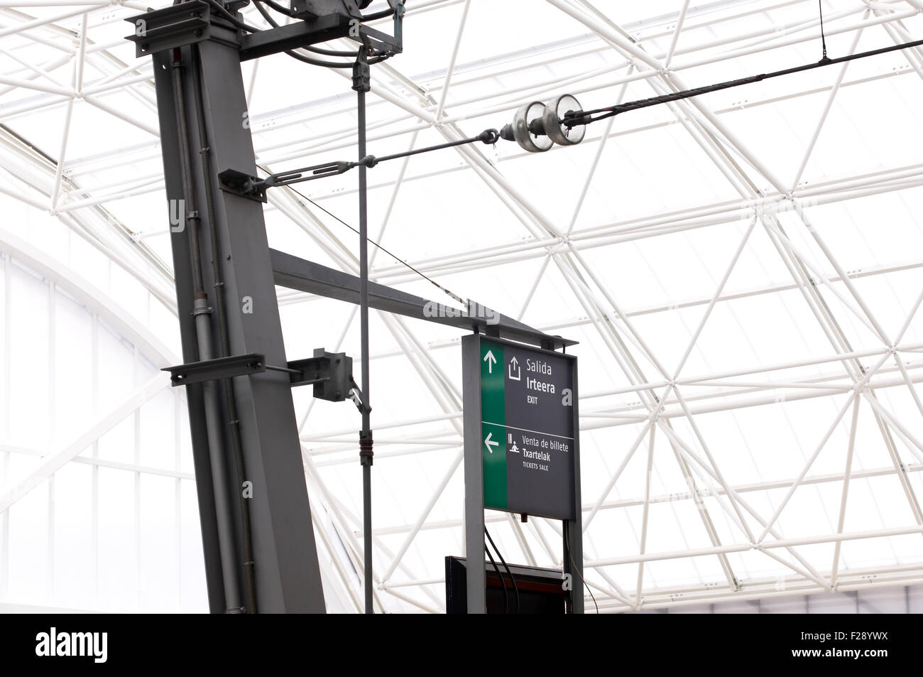 Signpost in a railway station with white metallic background Stock ...