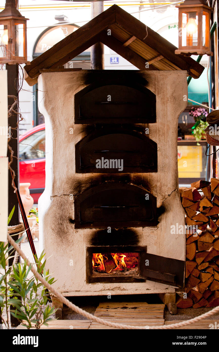 Photo of an Wood oven in a street Stock Photo - Alamy