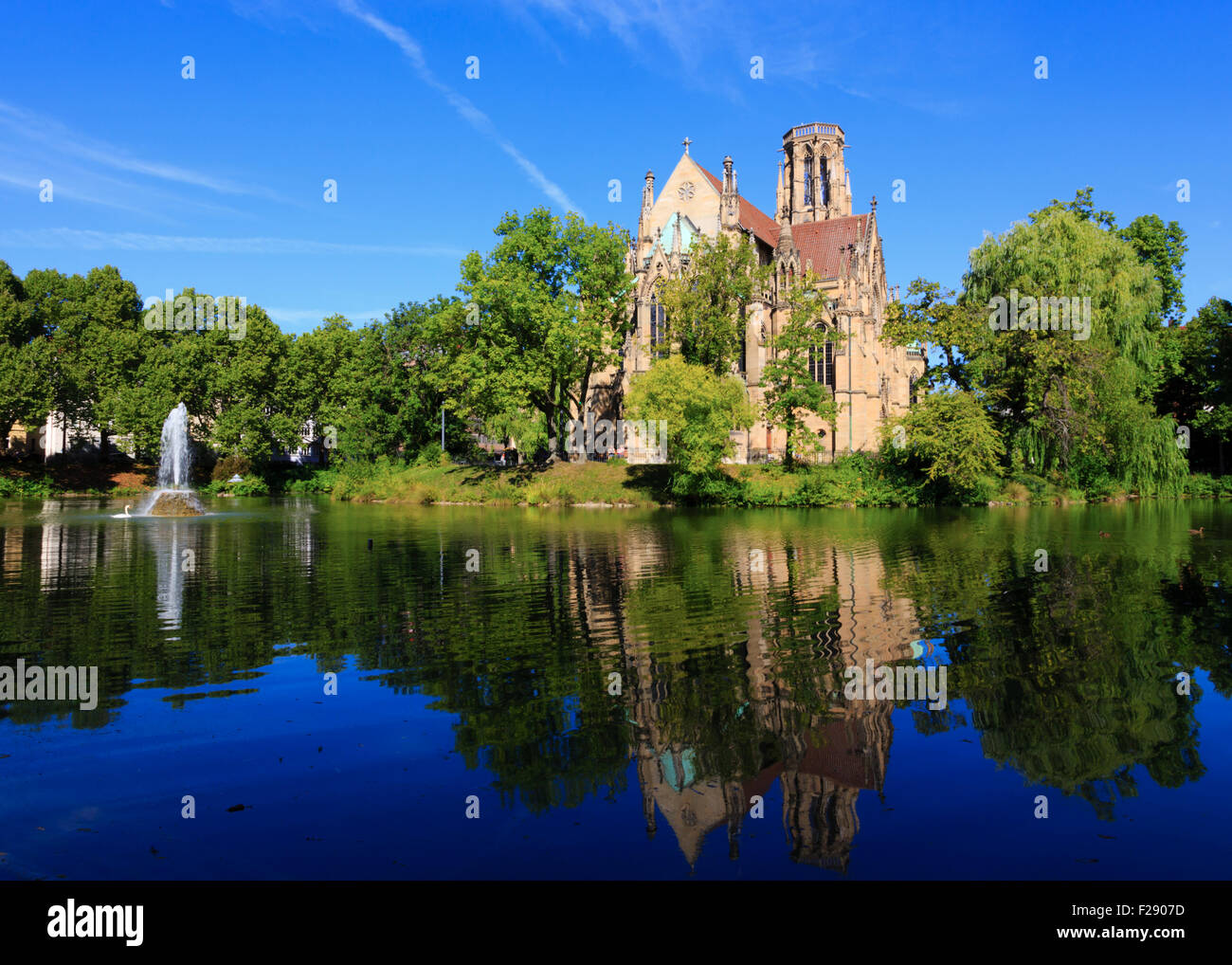 The Johanneskirche on the Feuersee. Stuttgart, Germany Stock Photo - Alamy