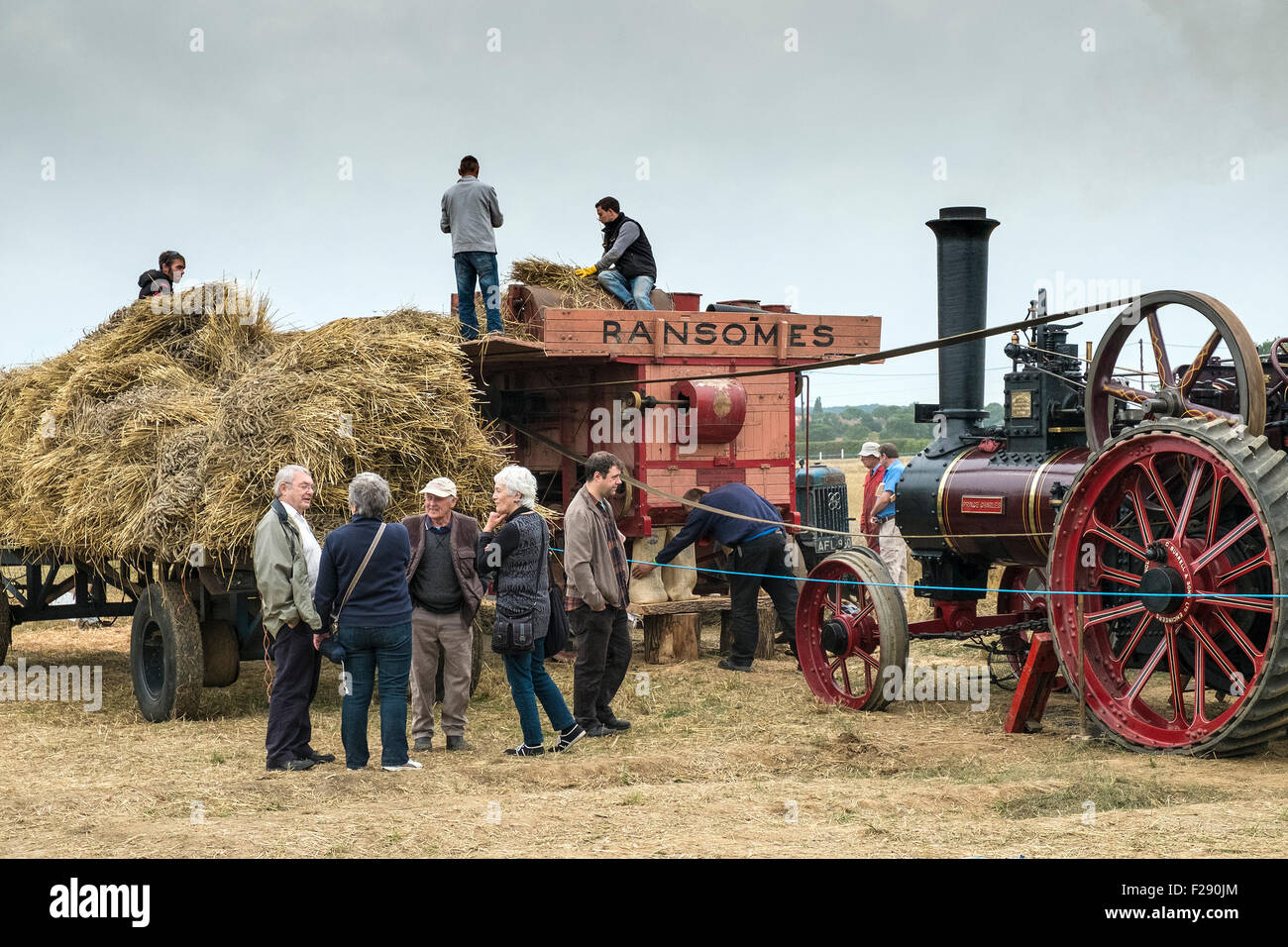 A vintage Ransomes threshing machine at the Essex Country Show ...