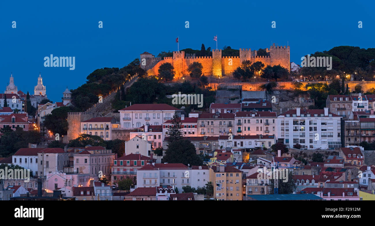 City view to Castle Lisbon Portugal Stock Photo - Alamy