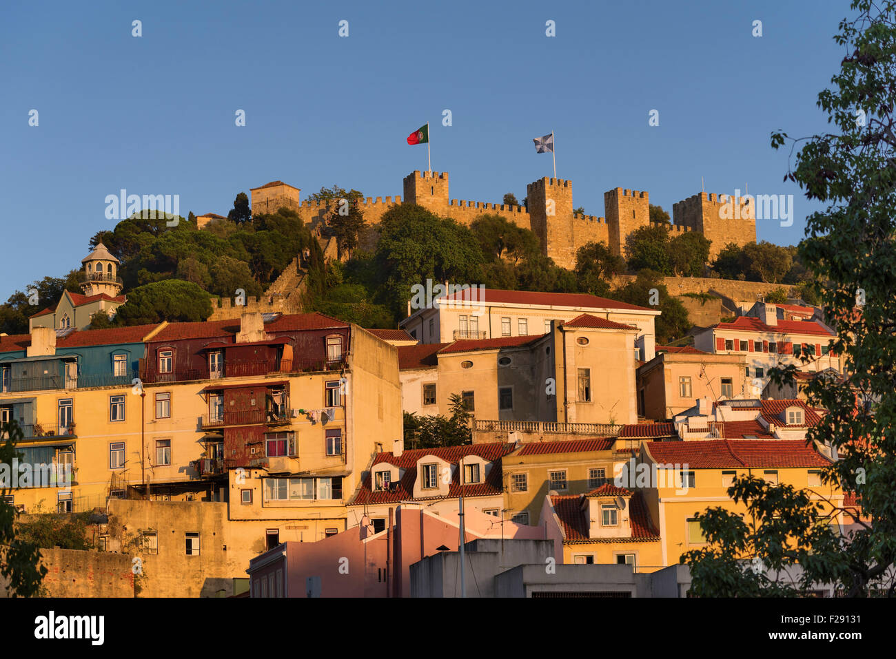 City view to Castle Lisbon Portugal Stock Photo - Alamy