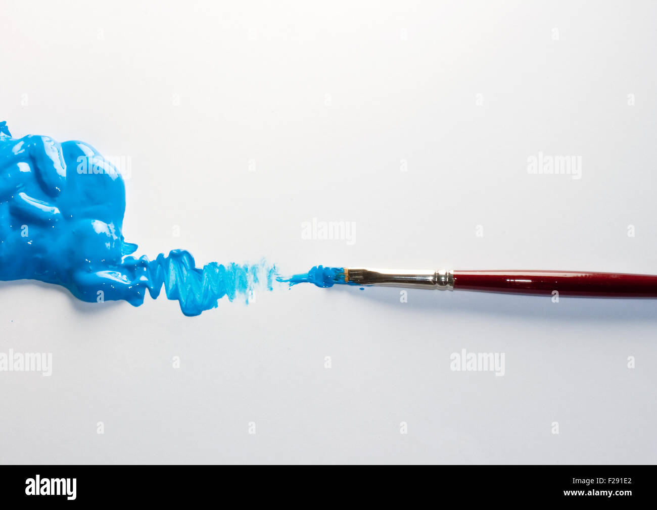 Paintbrushes with Blue Colors on white Stock Photo - Alamy