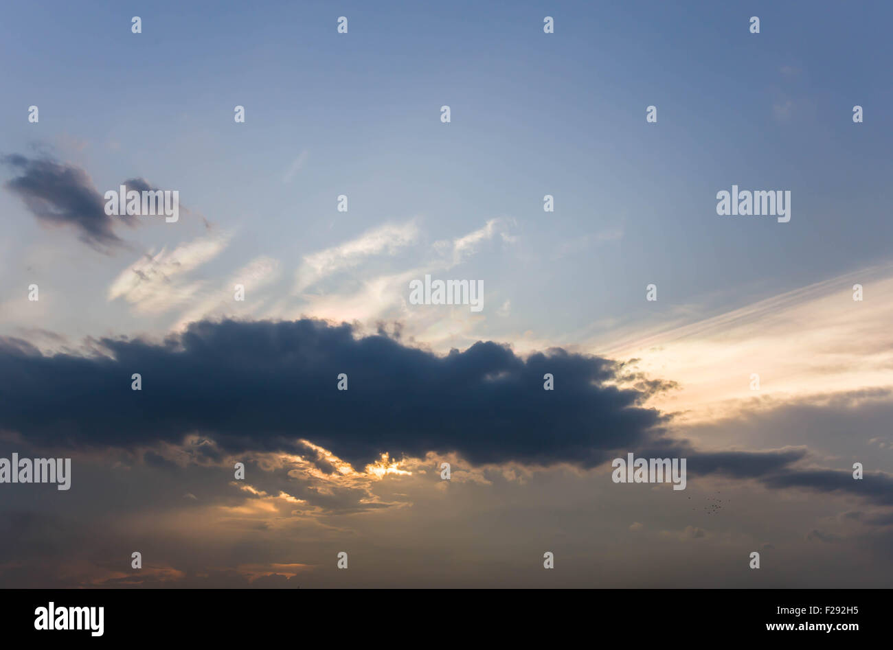 Patterns of clouds on the evening sky Stock Photo - Alamy