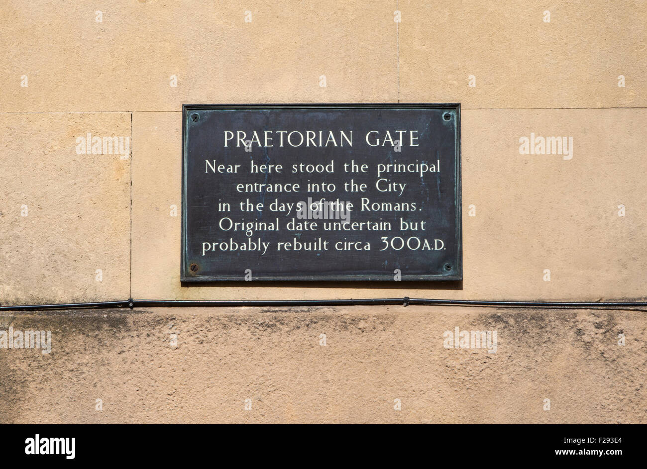 A plaque marking the location where Praetorian Gate once stood - the ...