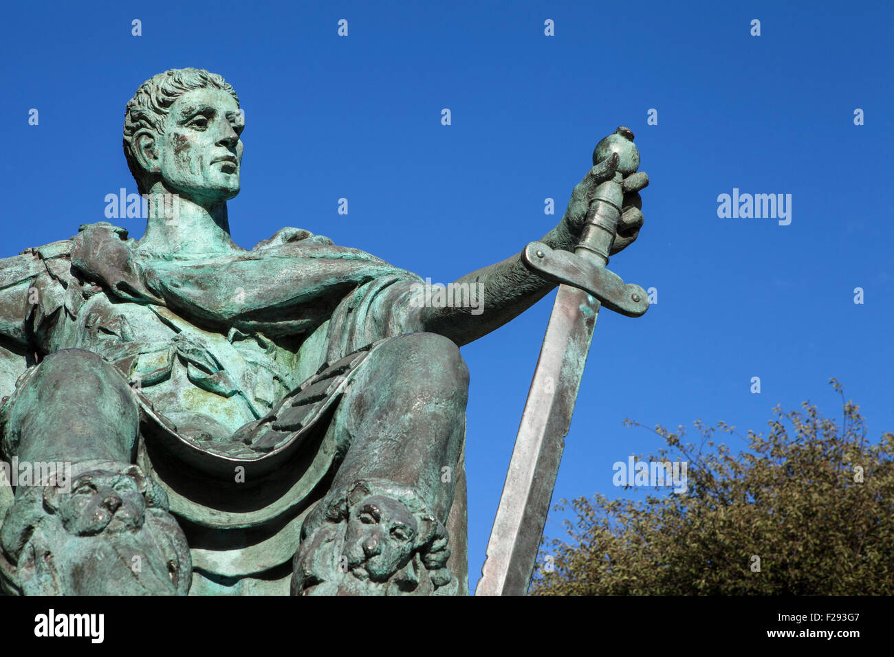 A statue of Roman Emperor Constantine the Great in York, England Stock ...