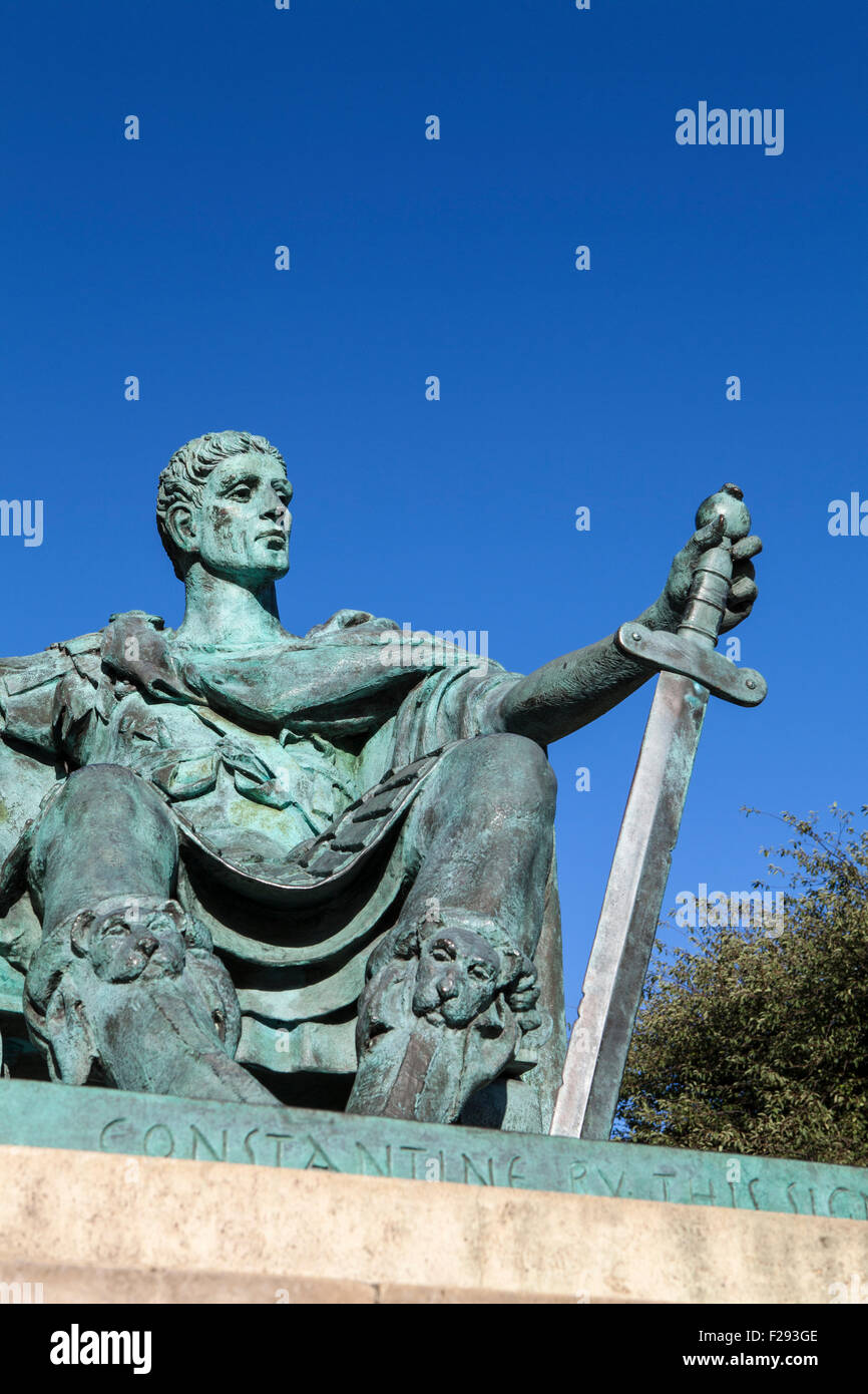 A statue of Roman Emperor Constantine the Great in York, England Stock ...