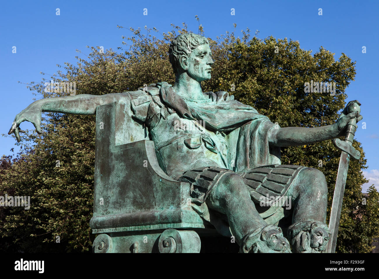 A statue of Roman Emperor Constantine the Great in York, England Stock ...