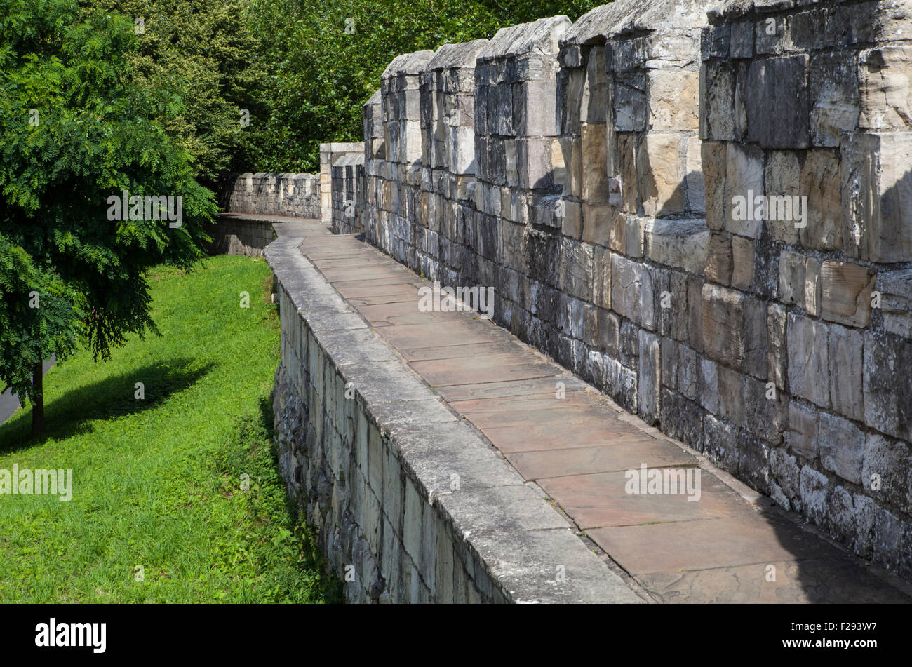 The historic York City Walls in York, England Stock Photo - Alamy