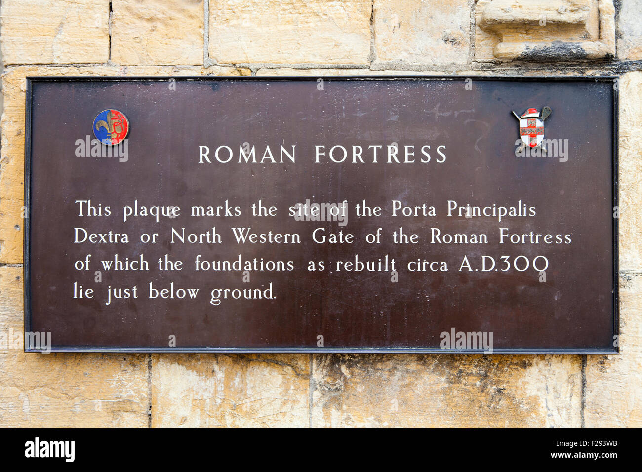 A plaque detailing the location where the site of the North Western ...