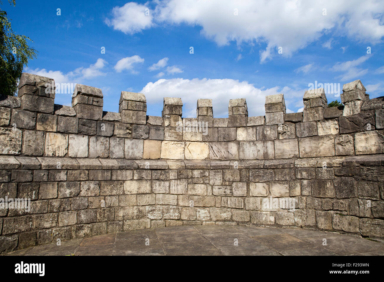 The historic York City Walls in York, England. Since Roman times, the ...