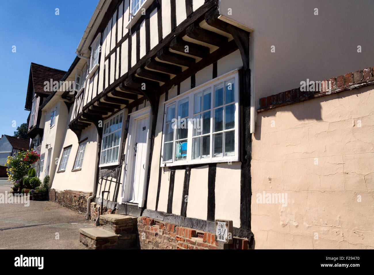 Historic timber framed houses, Church Street, Lavenham, Suffolk, UK ...