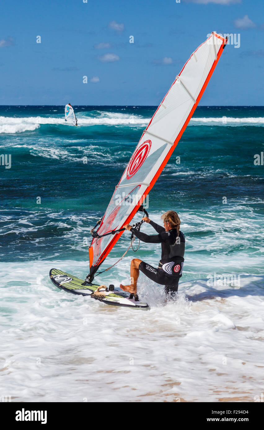 Windsurfer at Hookipa Beach on Maui Stock Photo - Alamy