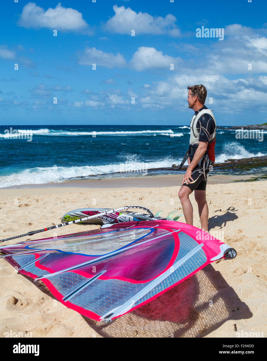 Windsurfer at Hookipa Beach Park on Maui Stock Photo - Alamy