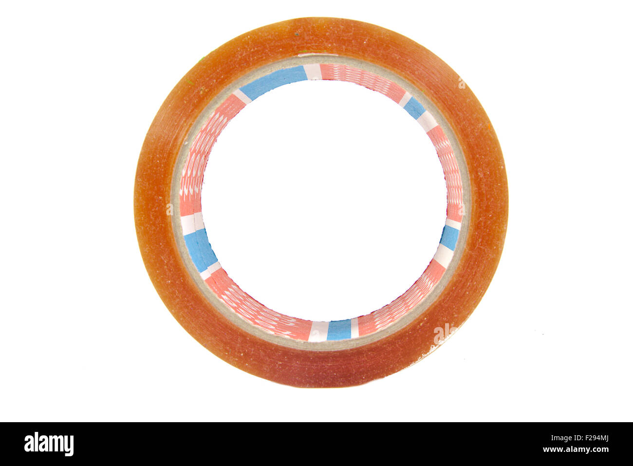 Side view of a roll of adhesive tape isolated on white background Stock ...
