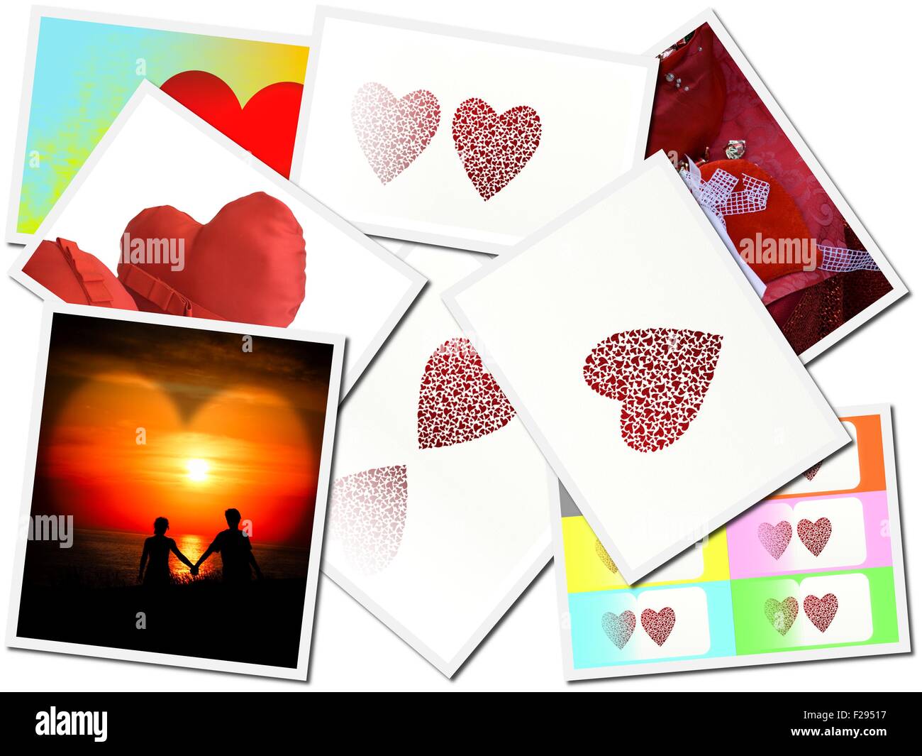 Heart collage on white background Stock Photo - Alamy