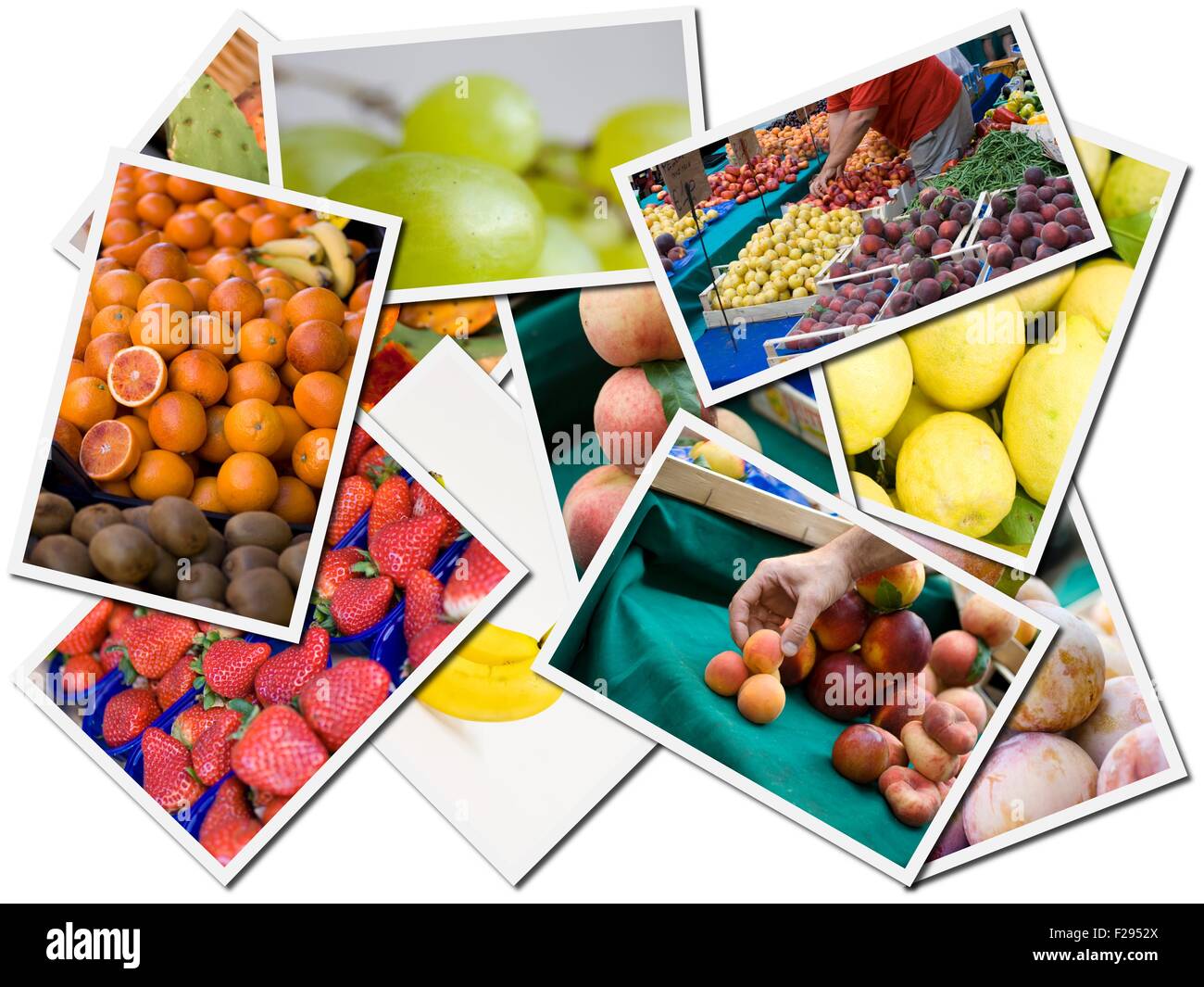 Fruits collage on white background Stock Photo - Alamy