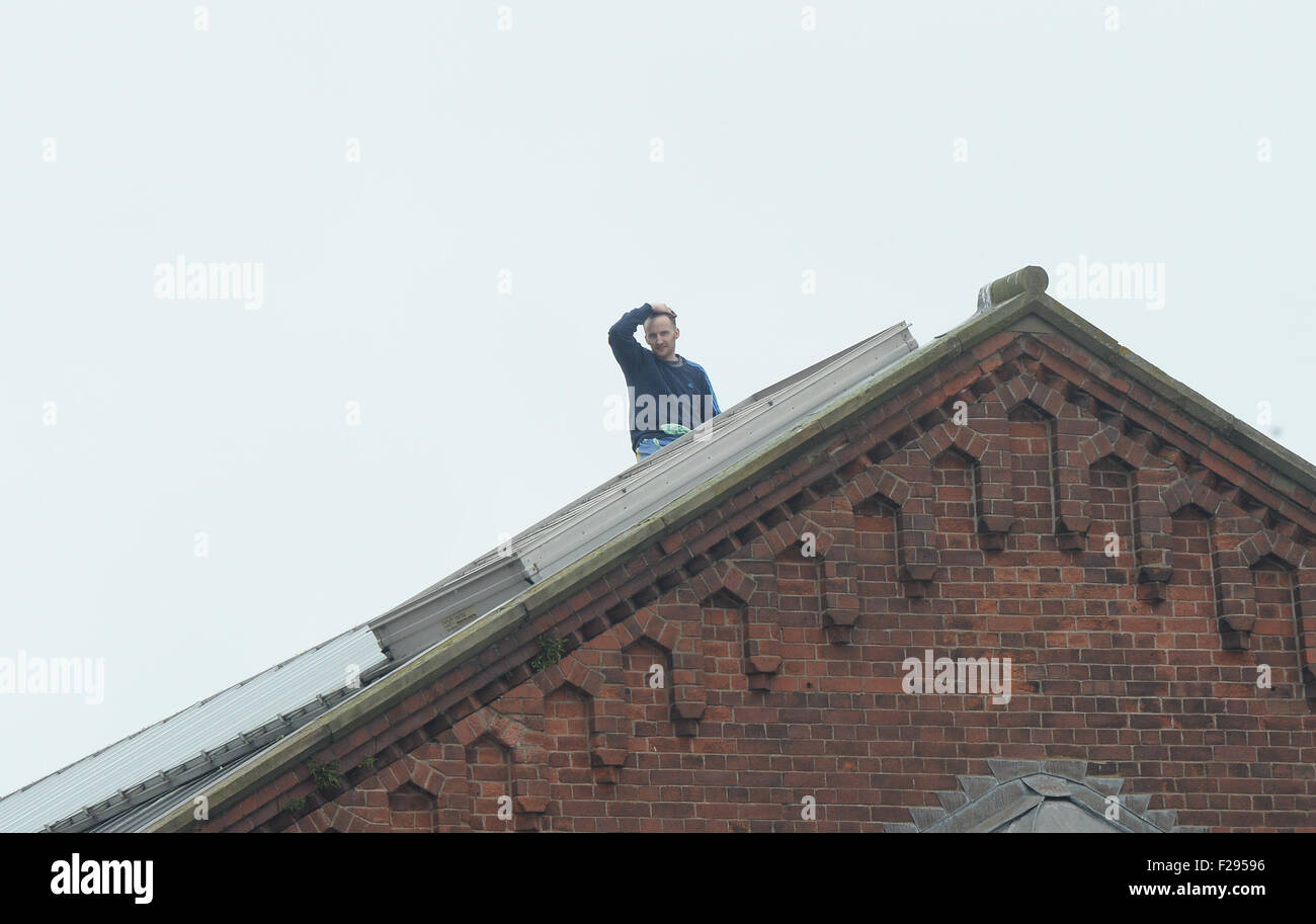 Prisoner Stuart Horner pictured on the roof of HMP Manchester. Stuart ...