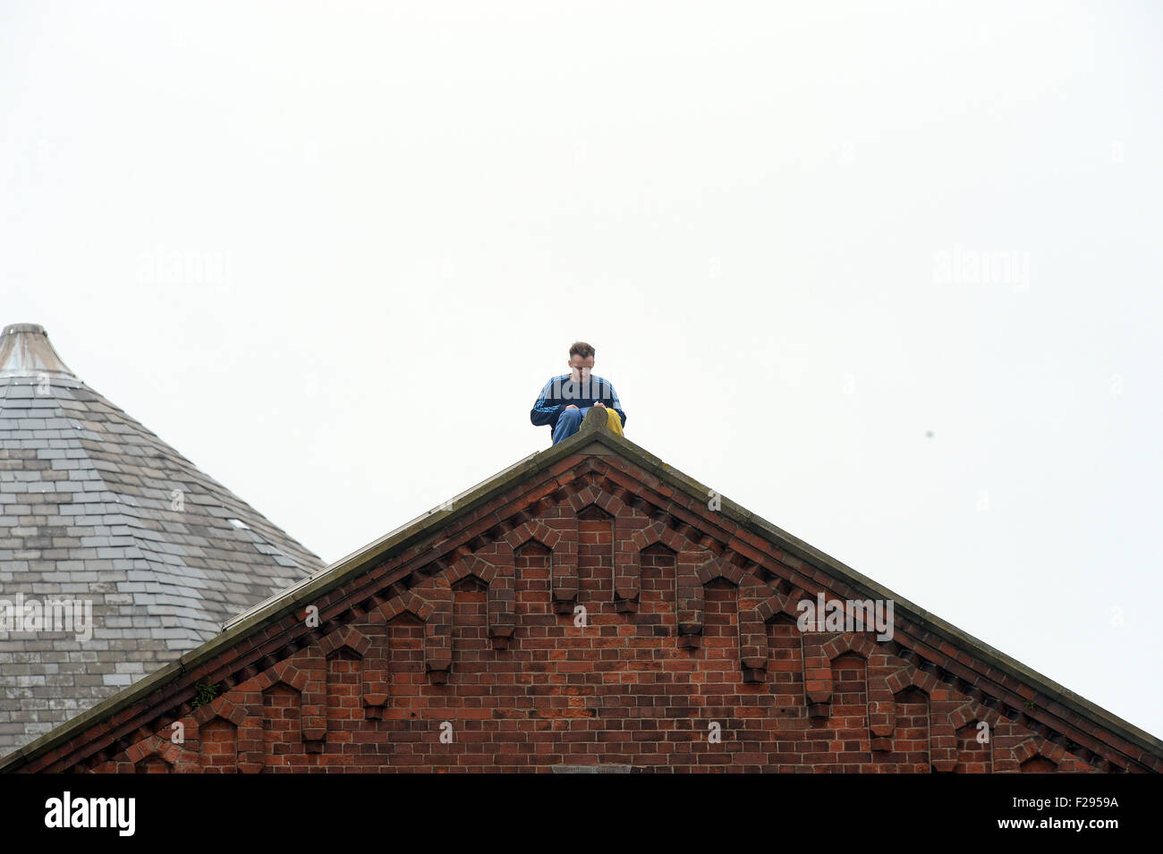 Prisoner Stuart Horner pictured on the roof of HMP Manchester. Stuart ...