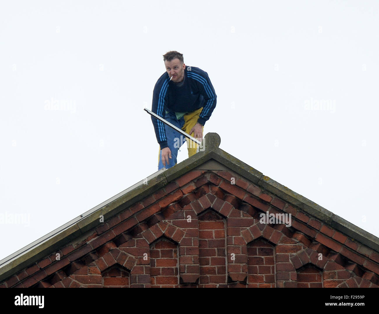 Prisoner Stuart Horner pictured on the roof of HMP Manchester. Stuart ...