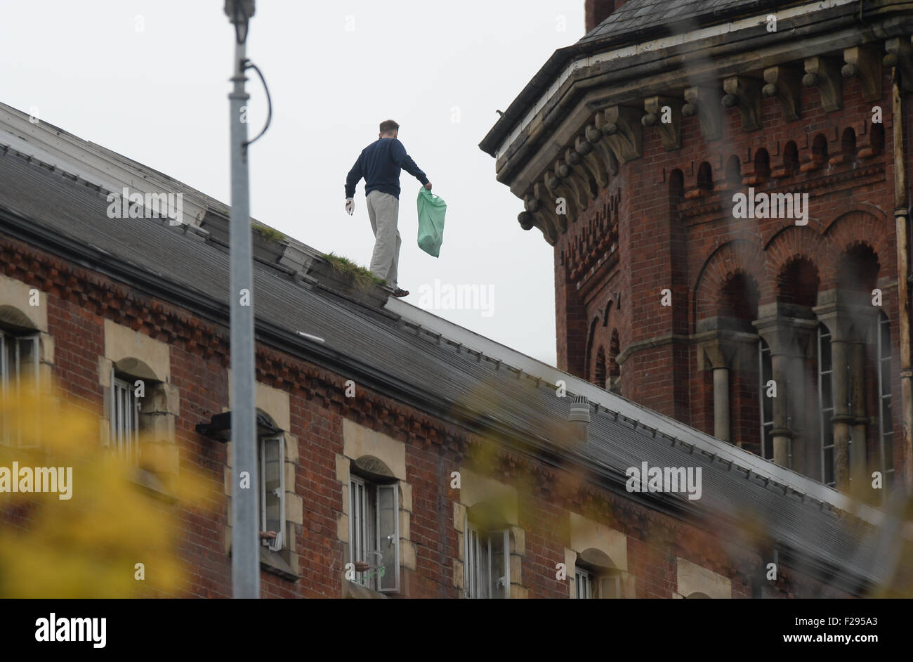 Prisoner Stuart Horner pictured on the roof of HMP Manchester. Stuart ...