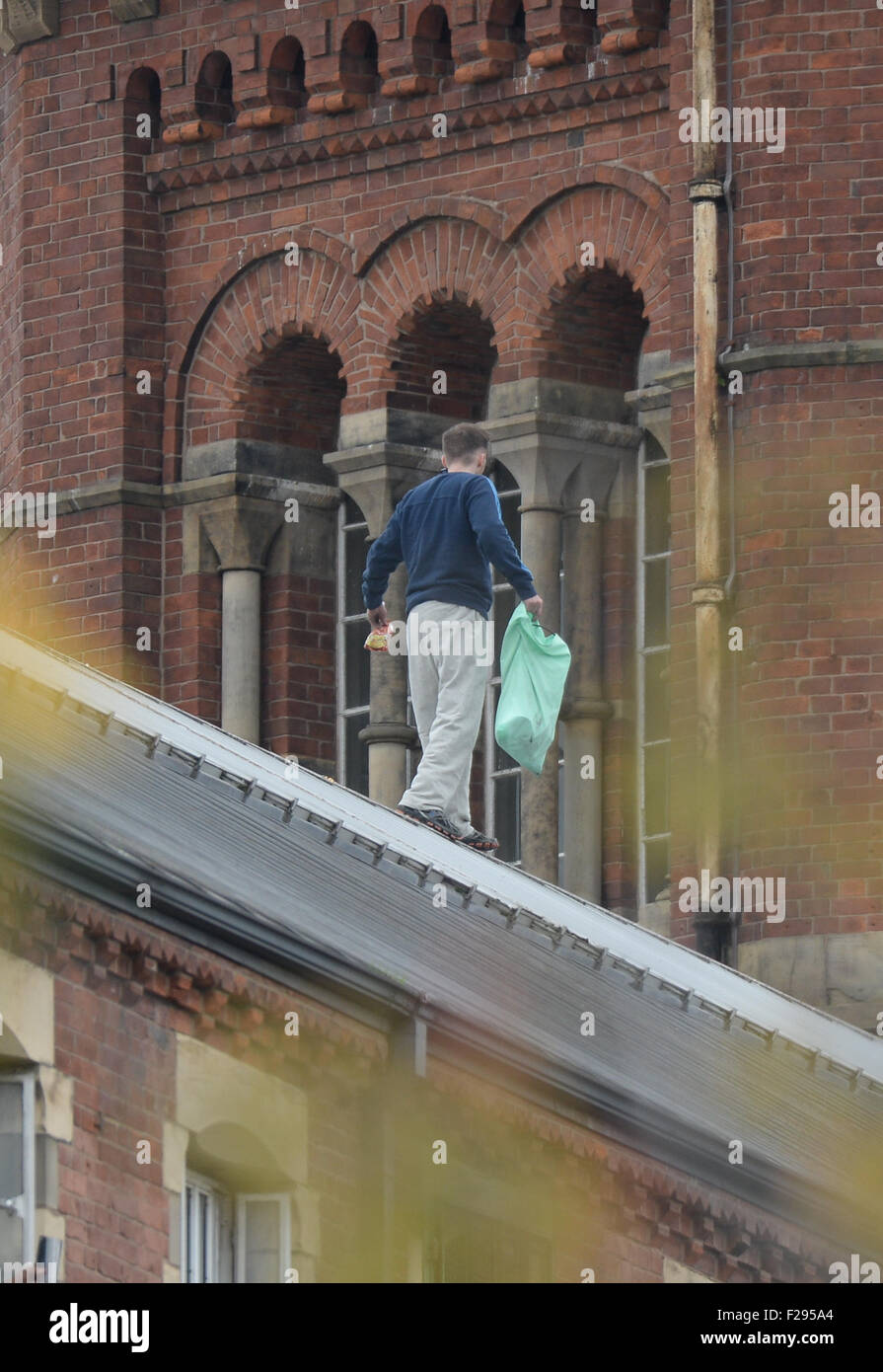 Prisoner Stuart Horner pictured on the roof of HMP Manchester. Stuart ...