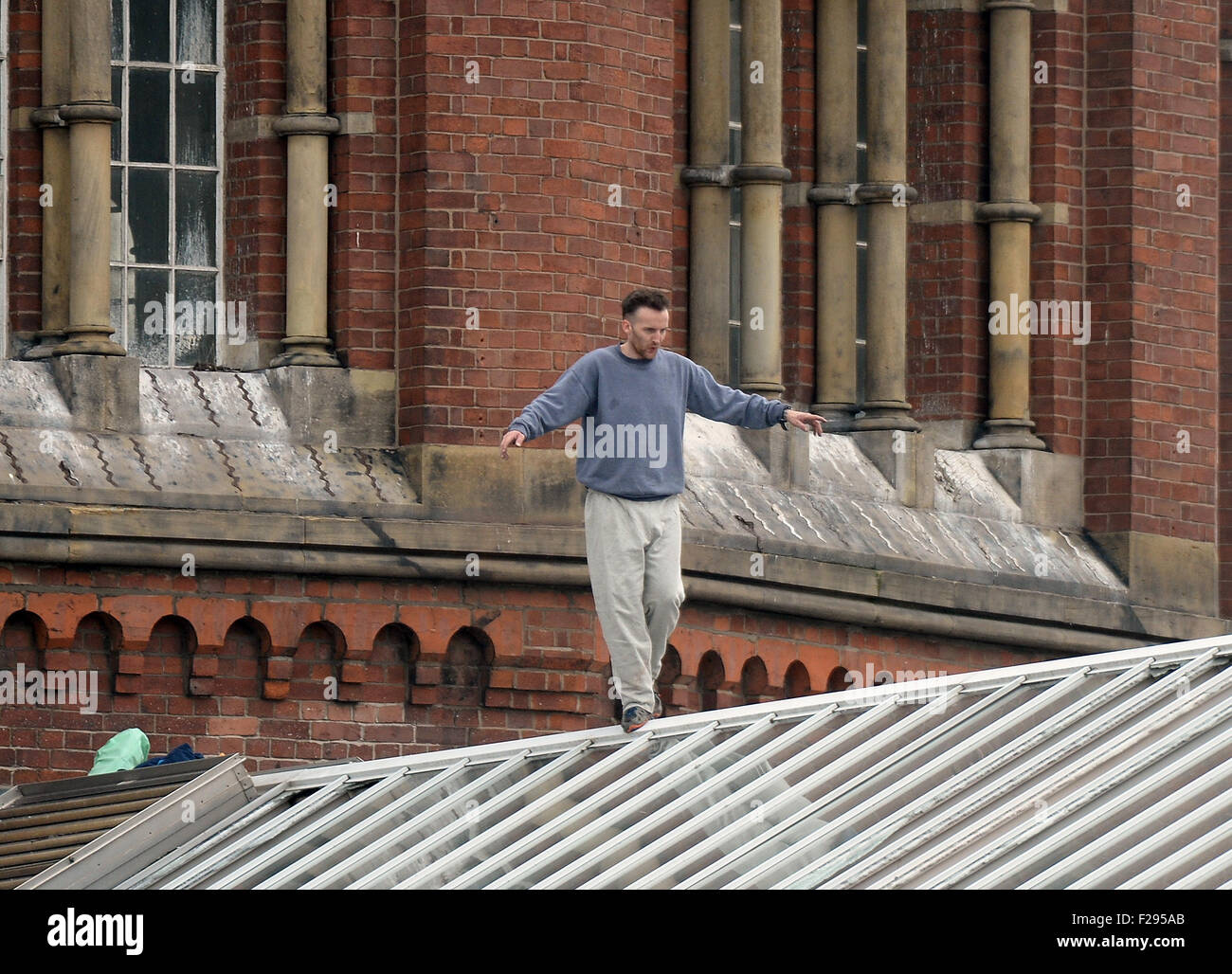 Prisoner Stuart Horner pictured on the roof of HMP Manchester. Stuart ...