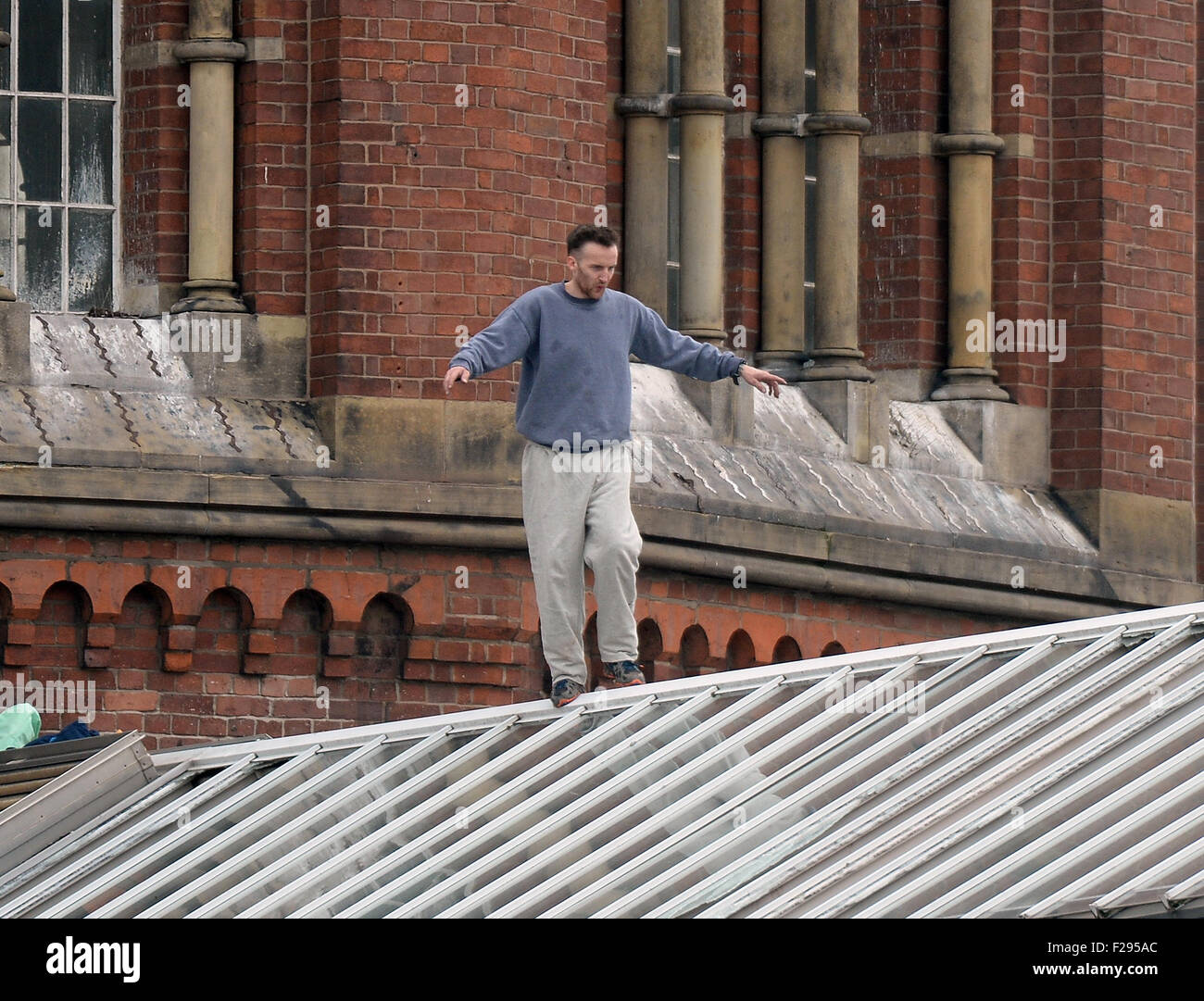 Prisoner Stuart Horner pictured on the roof of HMP Manchester. Stuart ...