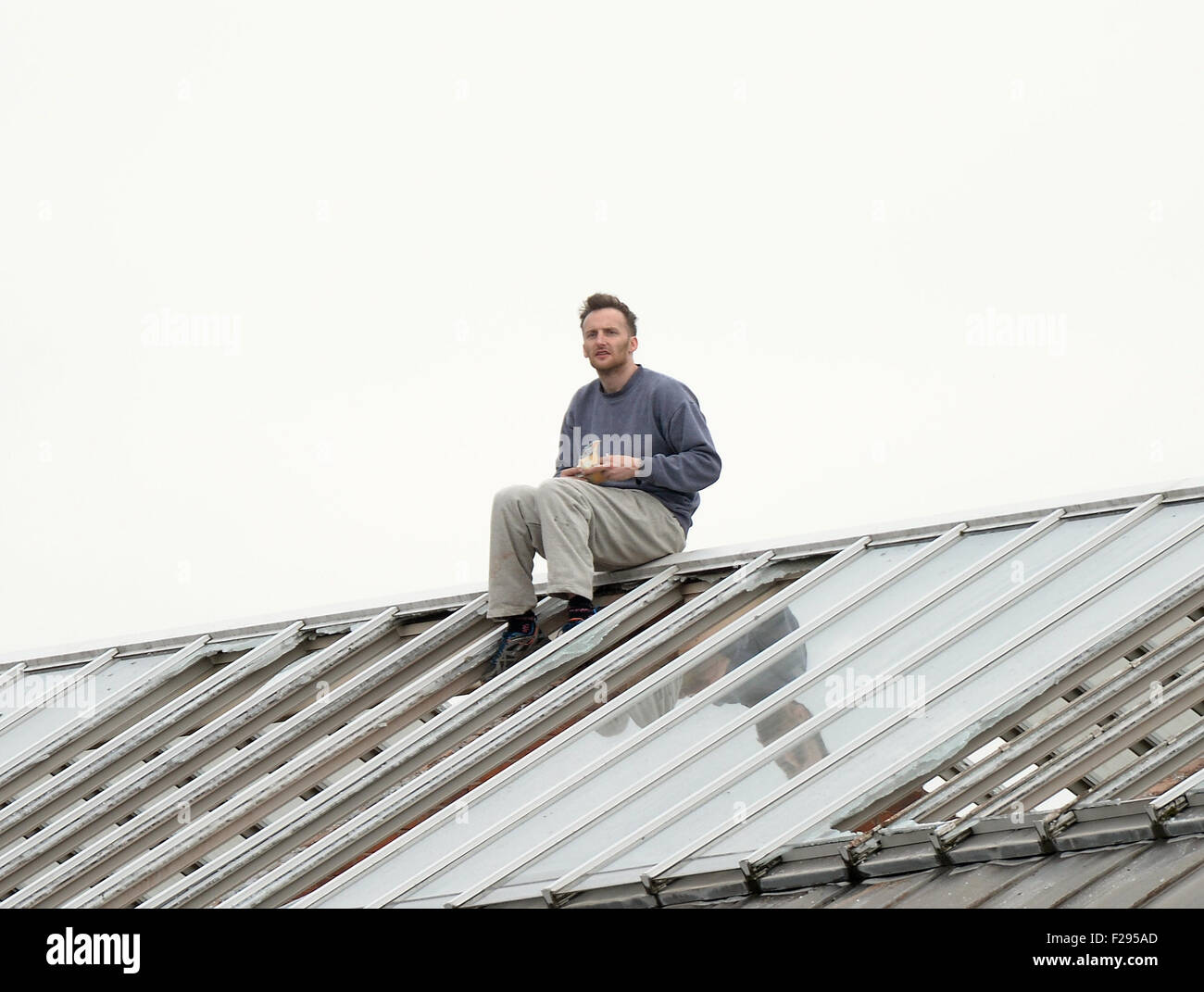 Prisoner Stuart Horner pictured on the roof of HMP Manchester. Stuart ...
