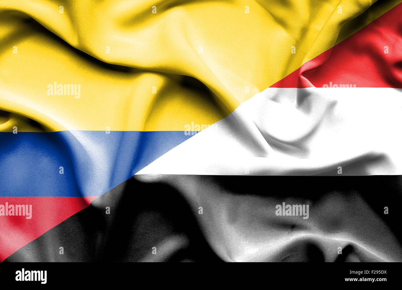 Waving flag of Yemen Columbia Stock Photo - Alamy