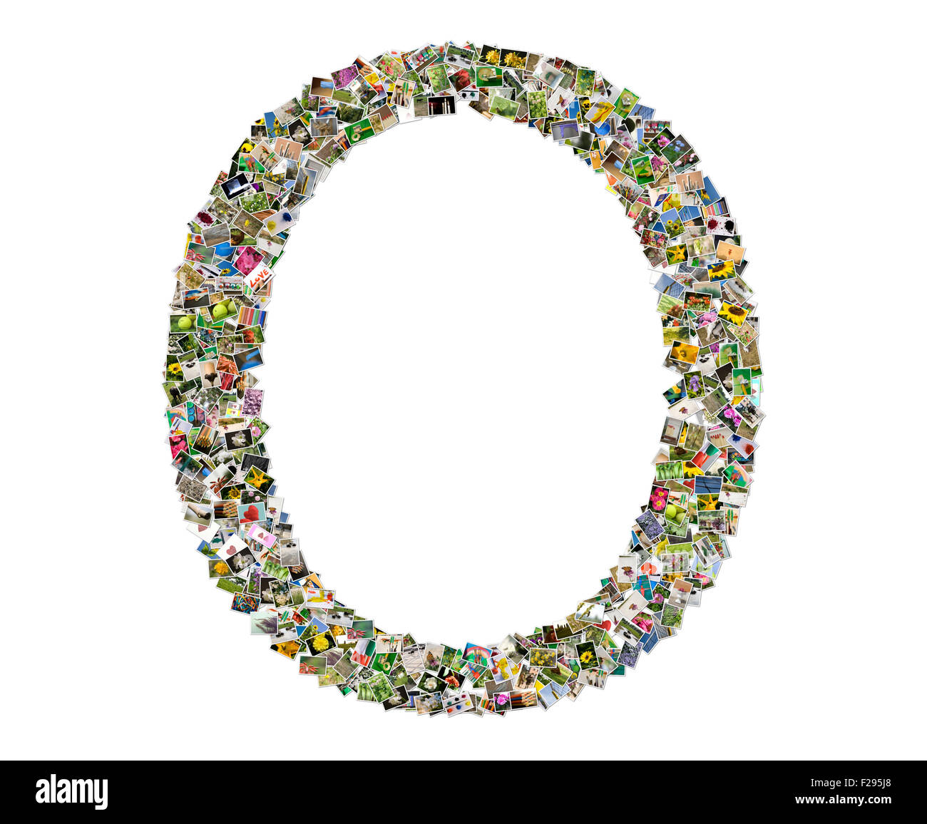Letter o, photos collage isolated on a white background Stock Photo - Alamy