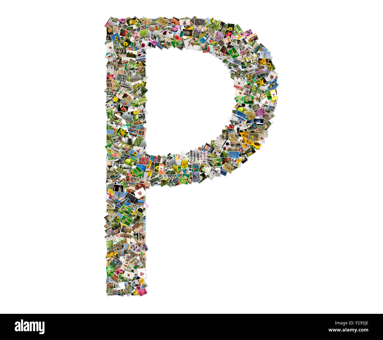 Letter p, photos collage isolated on a white background Stock Photo - Alamy