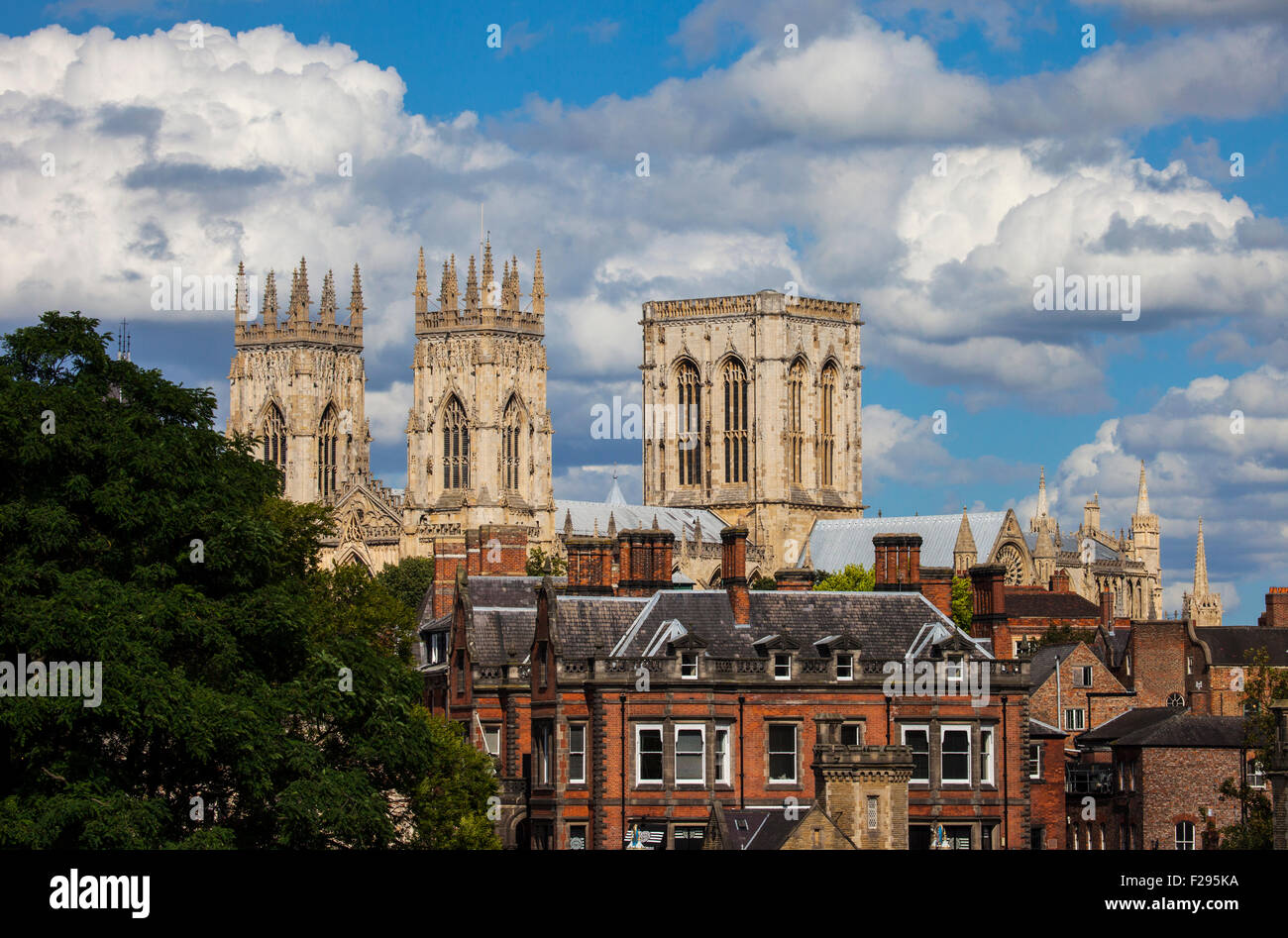 A view of the magnificent York Minster over the rooftops of York ...