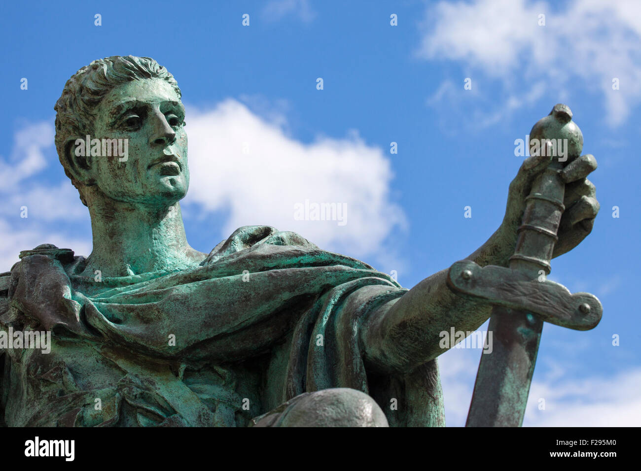 A statue of Roman Emperor Constantine the Great in York, England Stock ...
