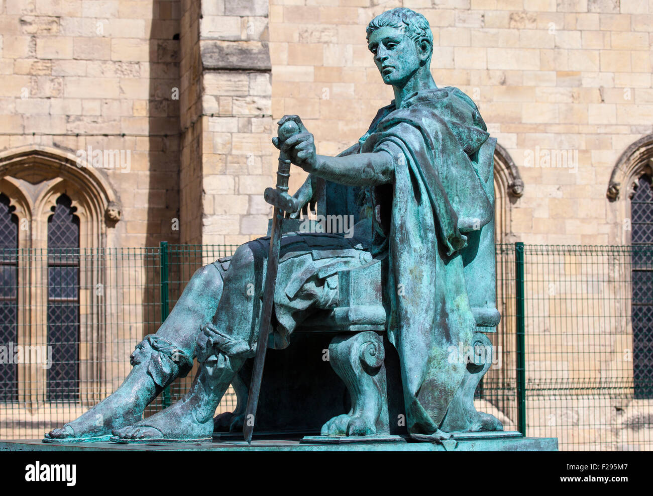 A statue of Roman Emperor Constantine the Great in York, England Stock ...