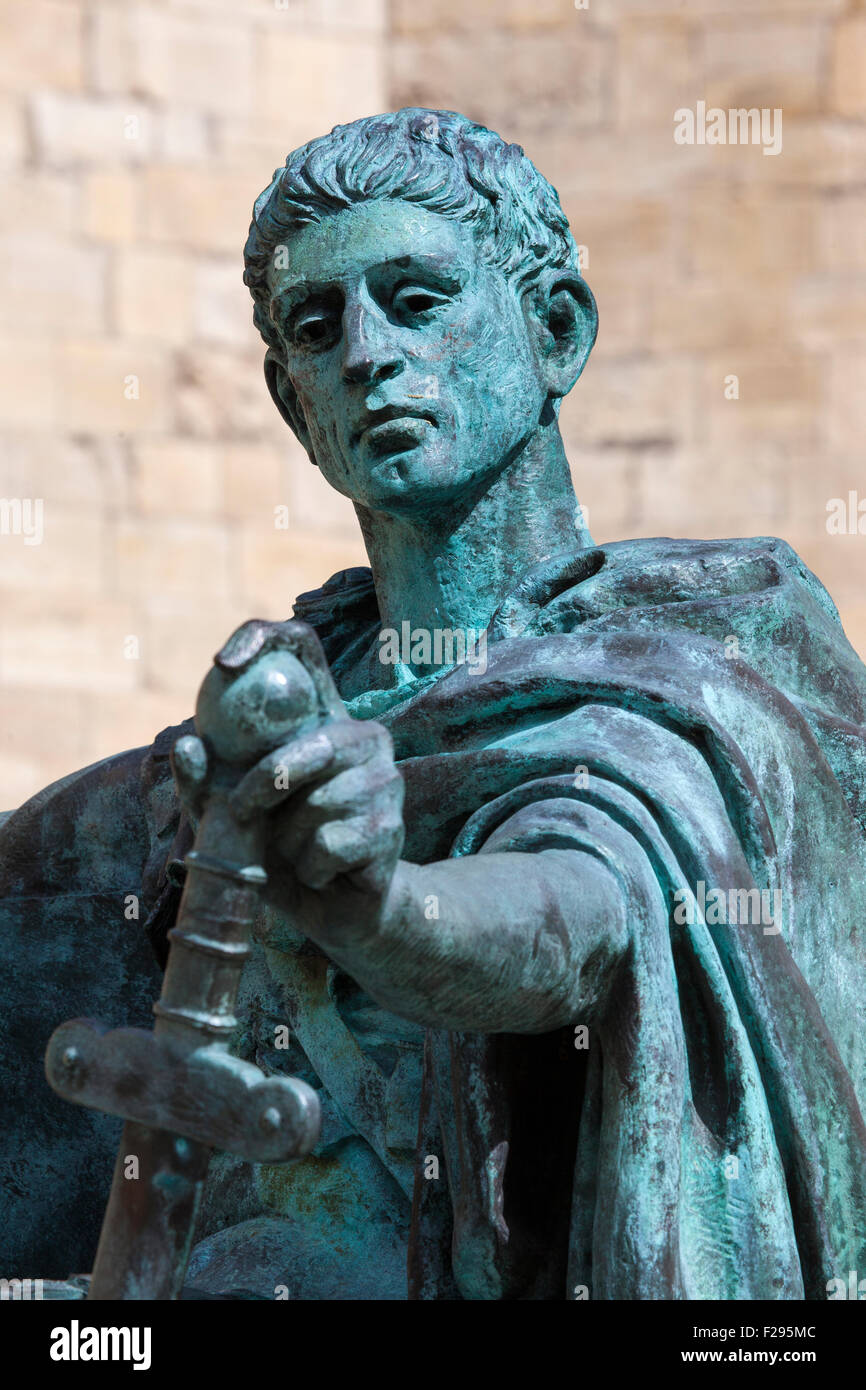 A statue of Roman Emperor Constantine the Great in York, England Stock ...
