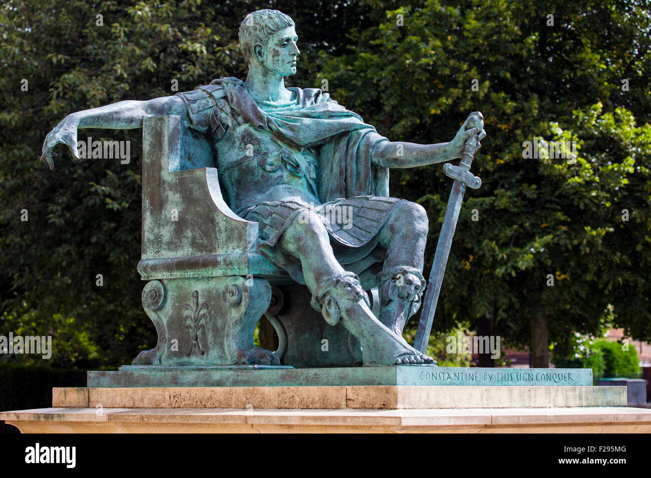 A statue of Roman Emperor Constantine the Great in York, England Stock ...
