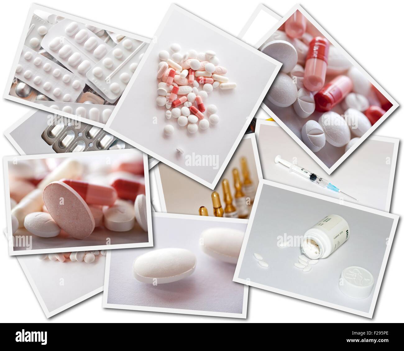 Collages with a lot of medicines photos Stock Photo - Alamy