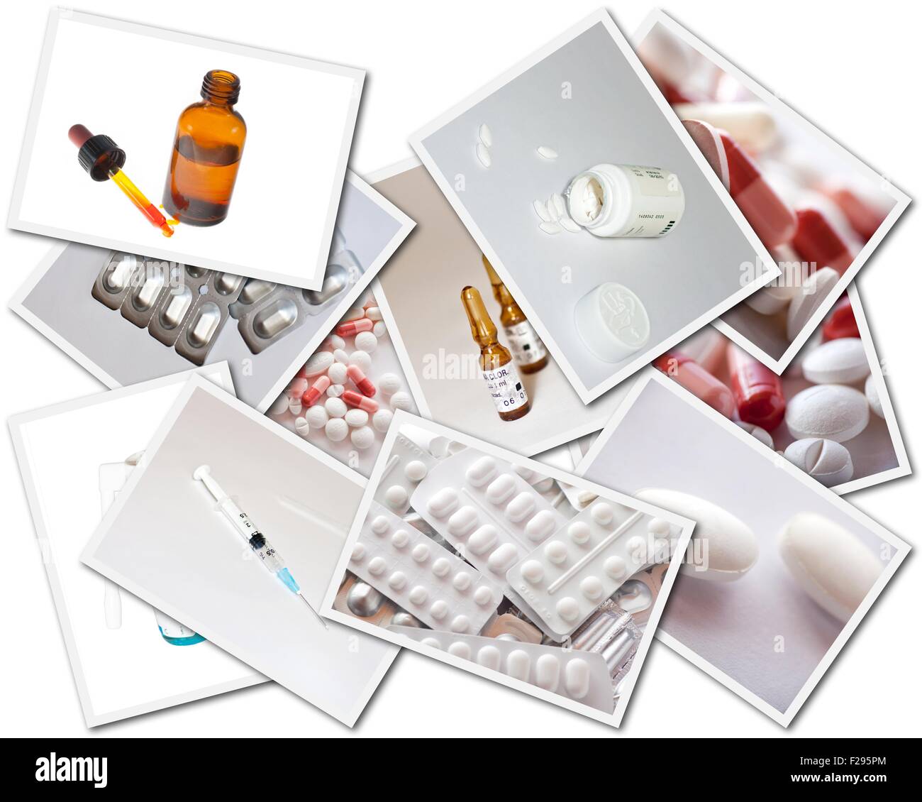 Collages with a lot of medicines photos Stock Photo - Alamy