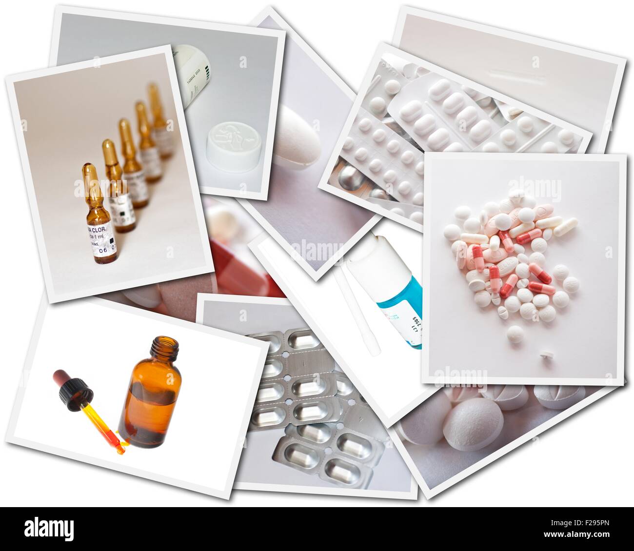 Collages with a lot of medicines photos Stock Photo - Alamy