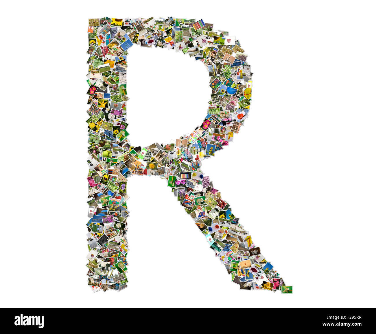 Letter r, photos collage isolated on a white background Stock Photo - Alamy