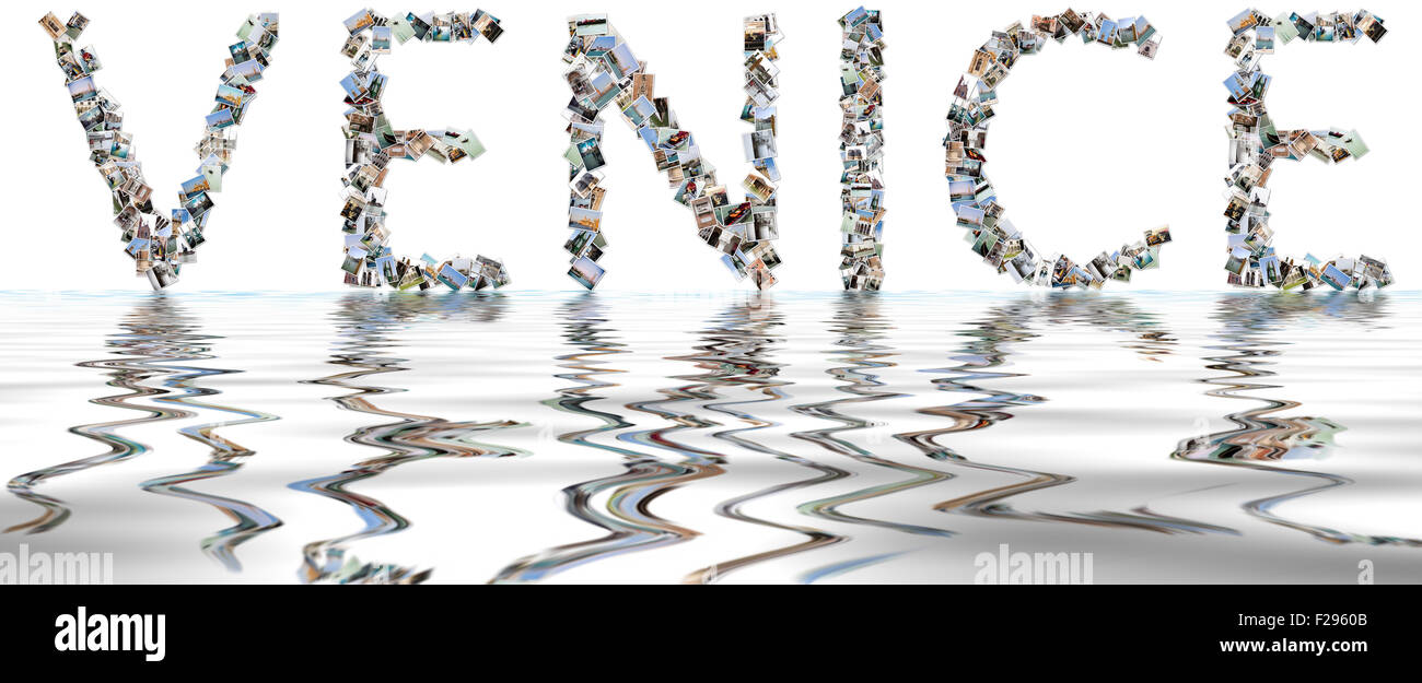 Venice word, Photo collage isolated on a white background Stock Photo ...