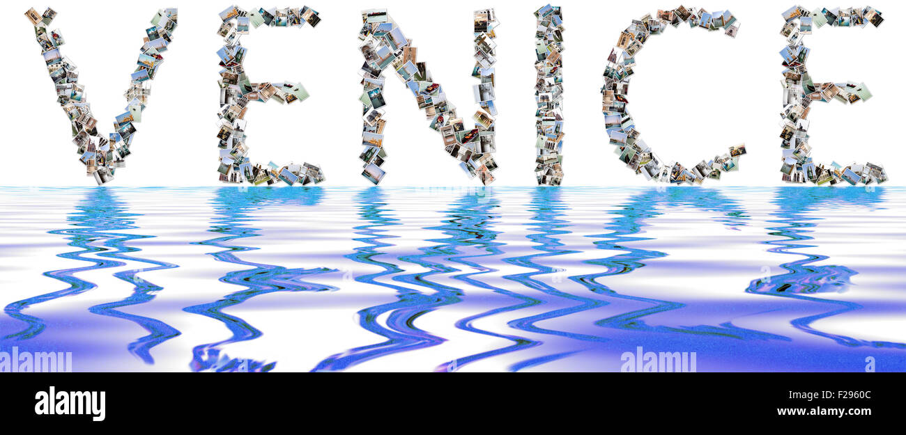 Venice word, Photo collage isolated on a white background Stock Photo ...