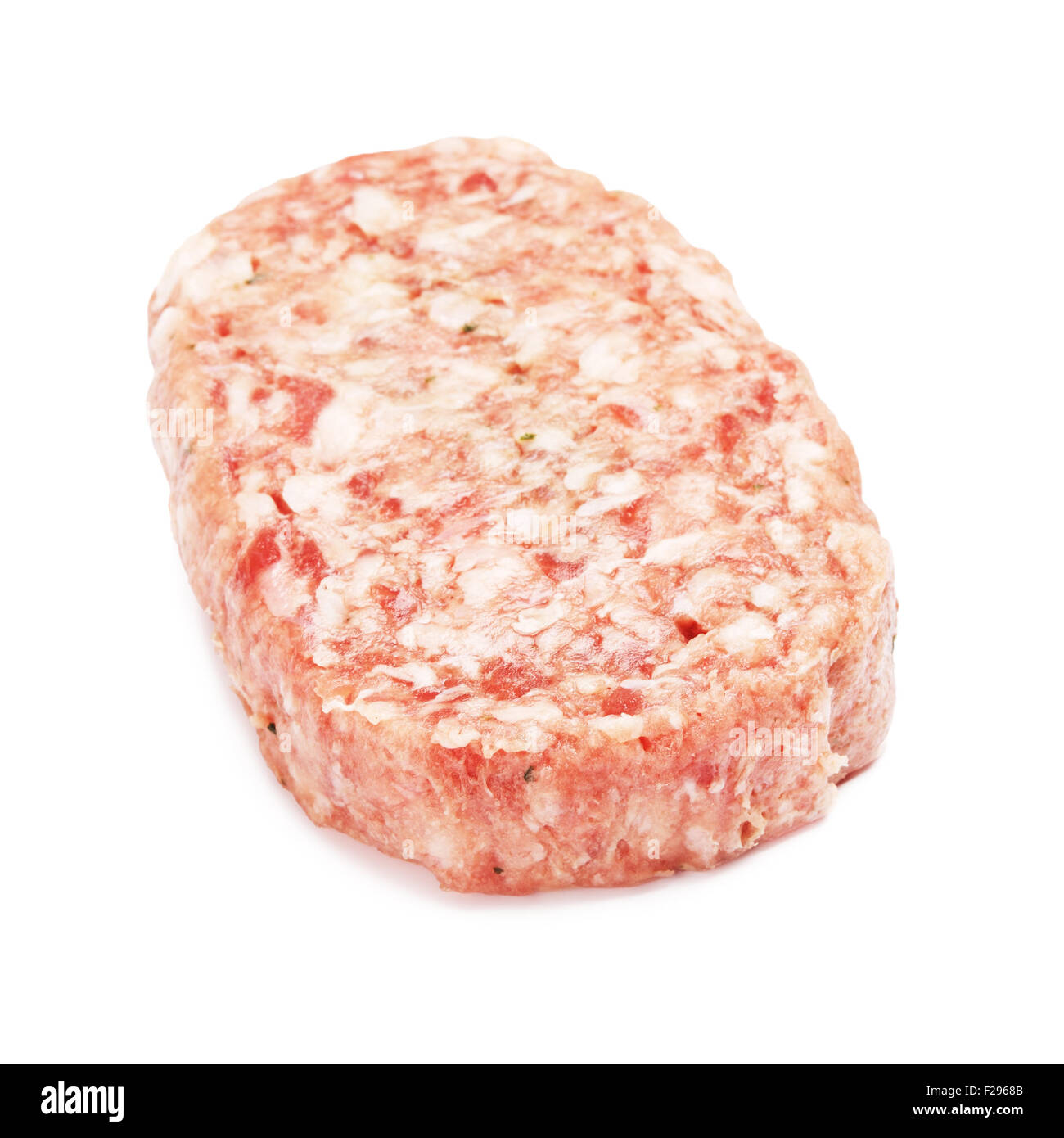 raw pork patty, isolated on white background Stock Photo - Alamy
