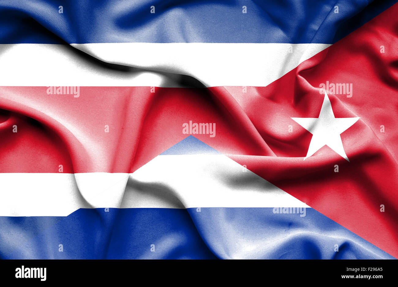 Waving flag of Cuba and Costa Rica Stock Photo - Alamy