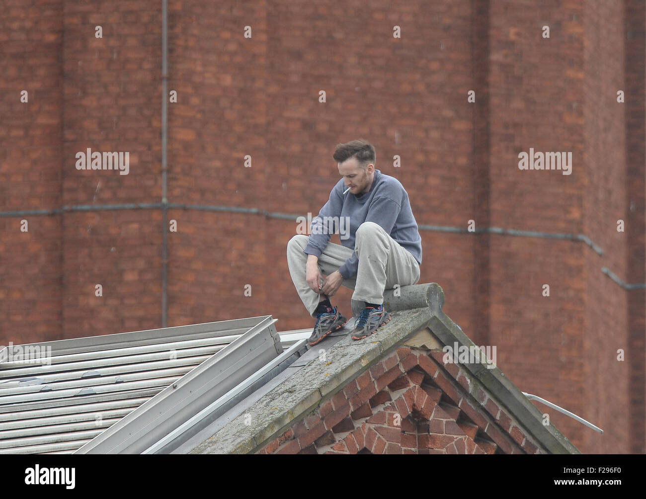Prisoner Stuart Horner pictured on the roof of HMP Manchester. Stuart ...