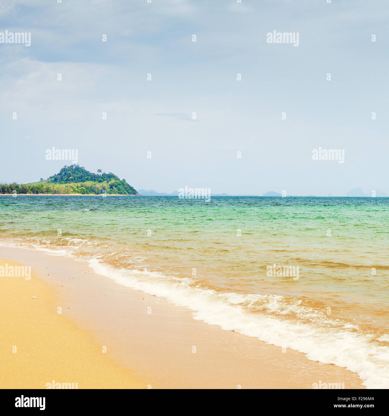tropical beach with surf, Andaman Sea, Thailand Stock Photo - Alamy