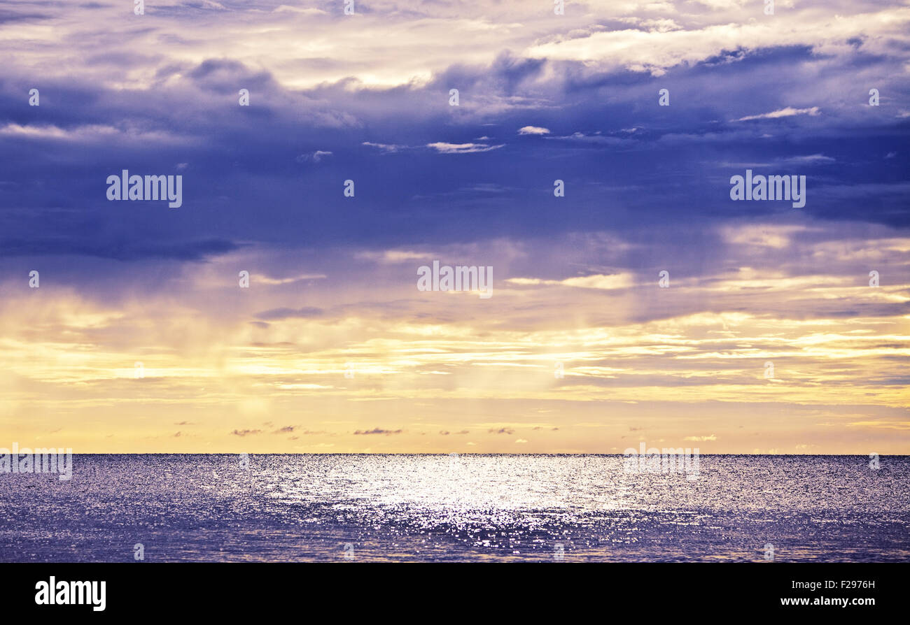beautiful sunset over calm sea, samui, thailand Stock Photo - Alamy