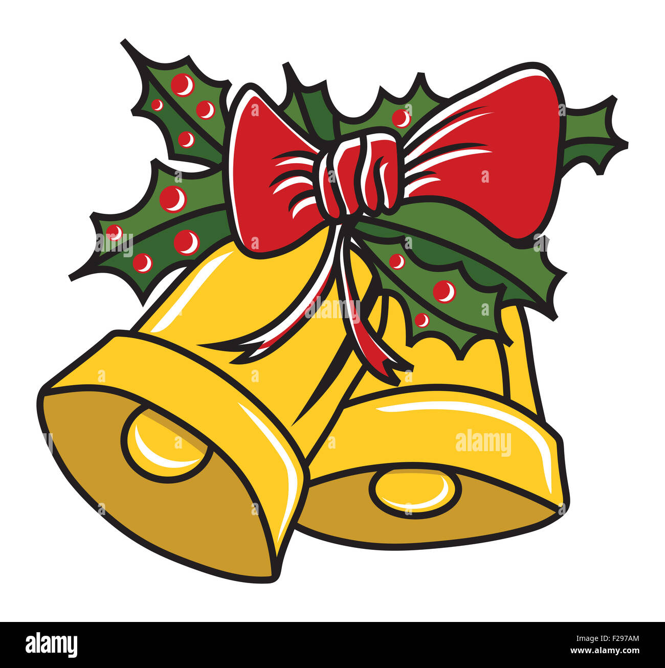 Vector illustrations of the Christmas bell Stock Photo - Alamy